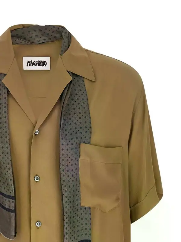MAGLIANO Pasolini Ascot-collar Bowling Shirt - Neutrals