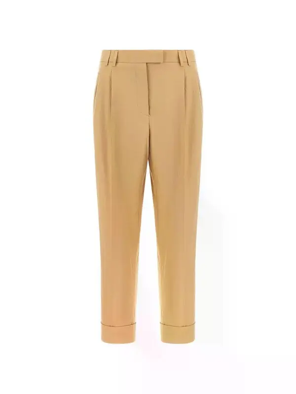 Alberto Biani Albertino Pleated Cotton Trousers - Neutrals