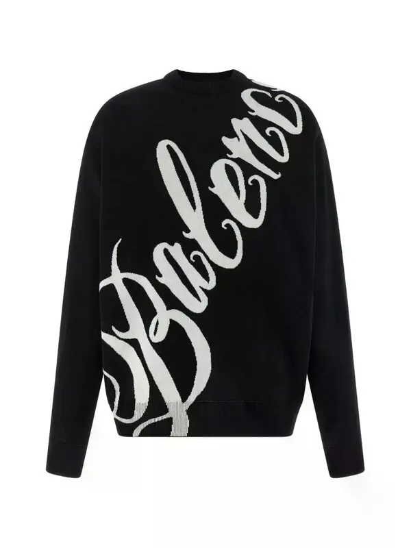 Balenciaga Jacquard Knit Sweater - Black
