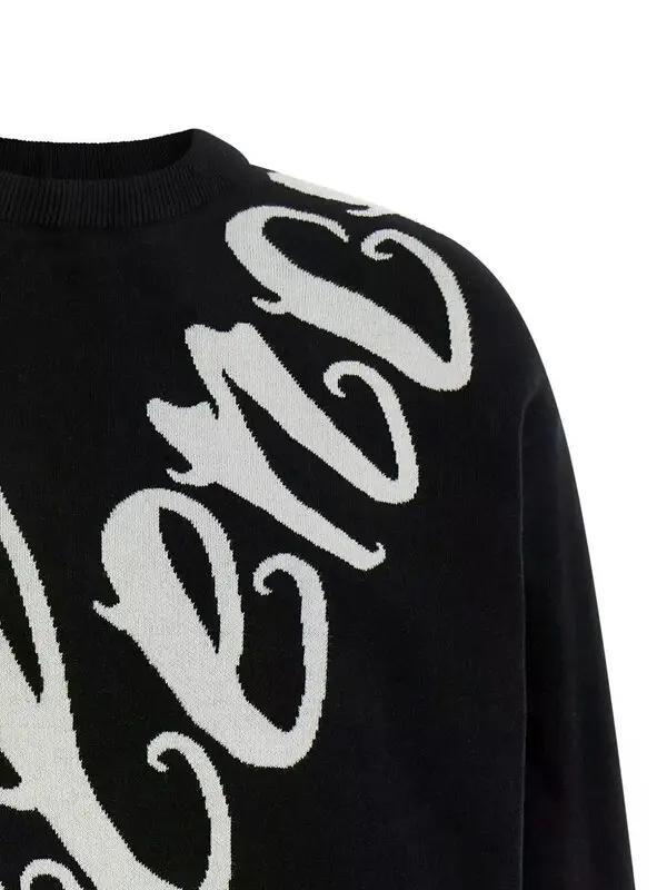 Balenciaga Jacquard Knit Sweater - Black