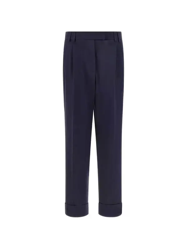 Alberto Biani Cotton Tailored Trousers - Blue
