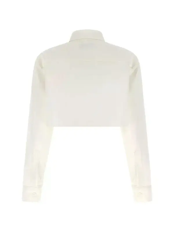 Balenciaga Embroidered-logo Cropped Shirt