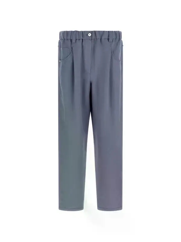 Brunello Cucinelli Trousers With Monili Detail - Blue