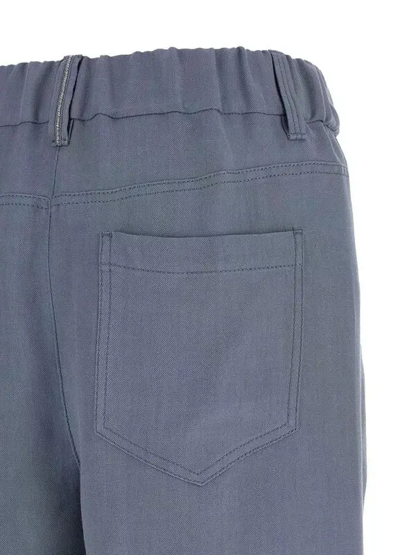 Brunello Cucinelli Trousers With Monili Detail - Blue