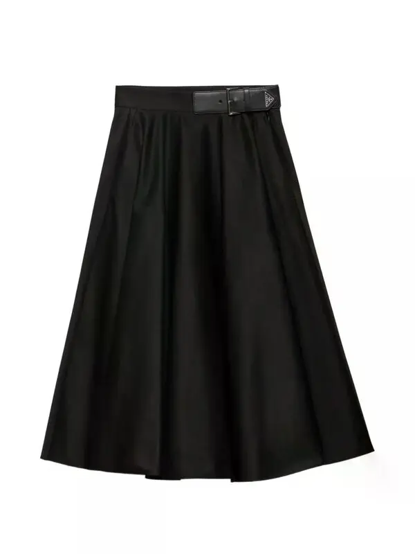 Prada Chino Circle Midi-skirt - Black