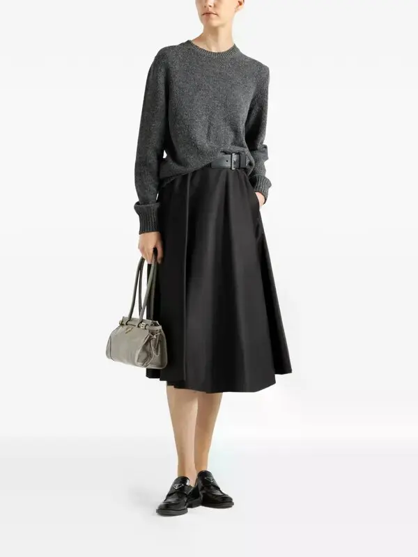 Prada Chino Circle Midi-skirt - Black