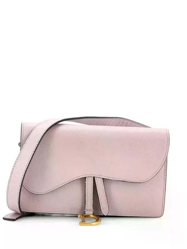 Dior Saddle Rectangular Leather Belt Bag - Pink