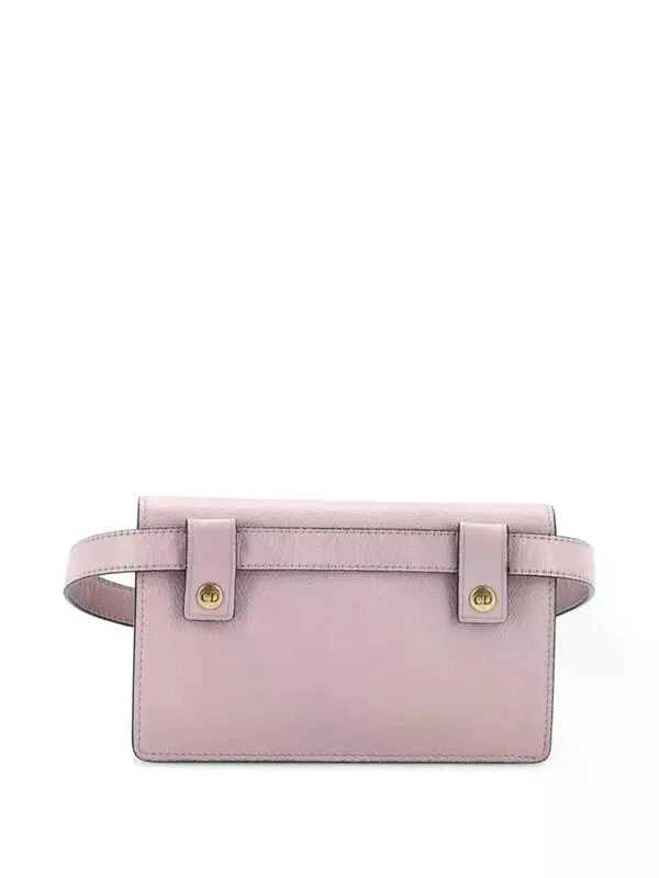 Dior Saddle Rectangular Leather Belt Bag - Pink