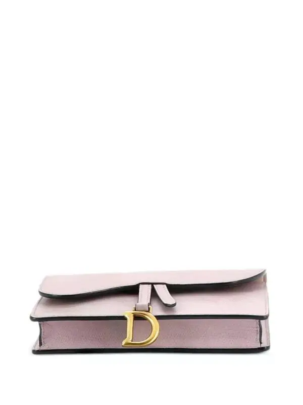 Dior Saddle Rectangular Leather Belt Bag - Pink
