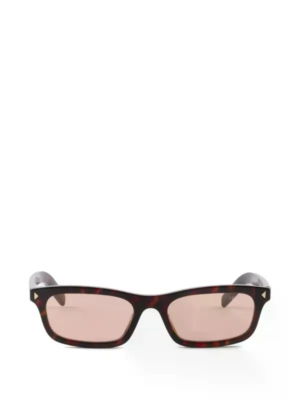 Prada Sunglasses With Iconic Metal Plaque - Brown