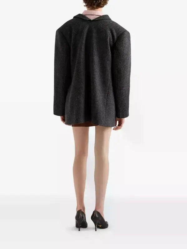 Prada Single-breasted Shetland Wool Jacket