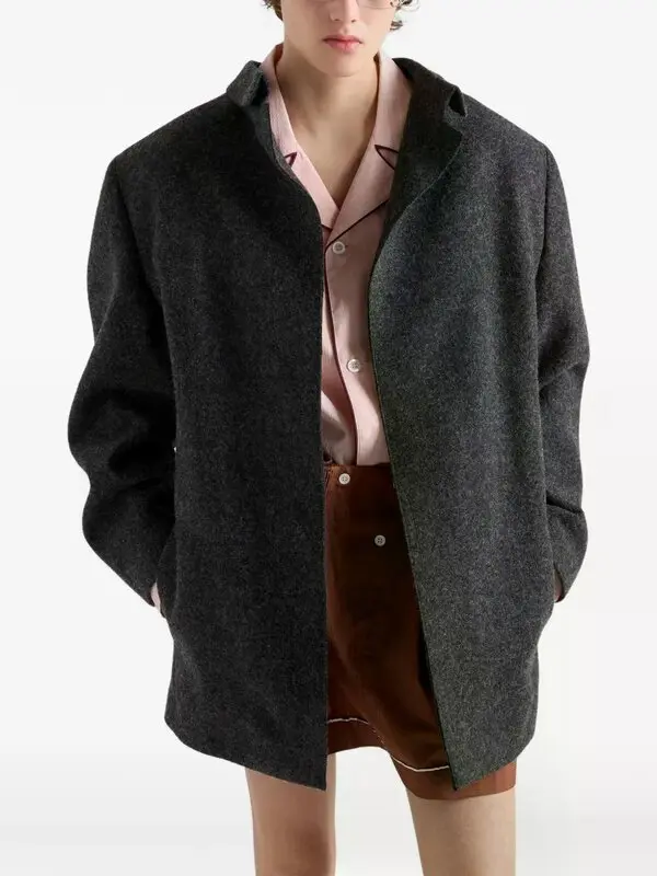 Prada Single-breasted Shetland Wool Jacket