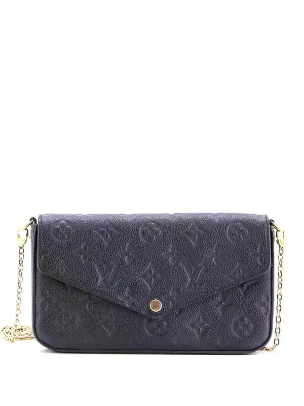 LOUIS VUITTON Felicie Pochette Monogram Empreinte Leather Crossbody Bag - Black