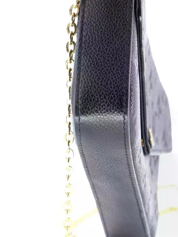 LOUIS VUITTON Felicie Pochette Monogram Empreinte Leather Crossbody Bag - Black