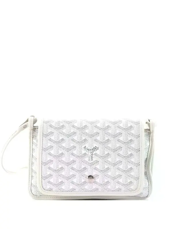 Goyard Plumet Clutch Wallet Coated Canvas Crossbody Bag - White