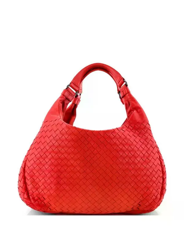 Bottega Veneta Campana Intrecciato Nappa Small Hobo Bag - Red