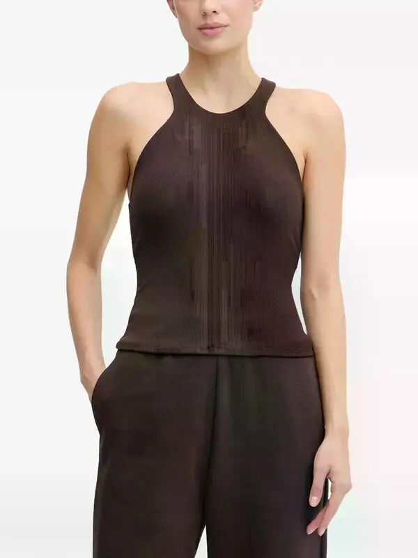 Guess Racerback Ribbed Top - Brown
