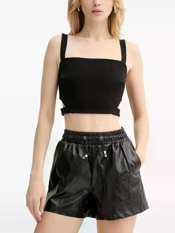 Guess Cut-out Crop Top - Black