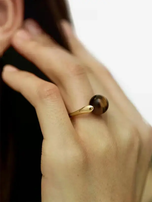 Monica Vinader Tiger-eye Gemstone Ring - Gold