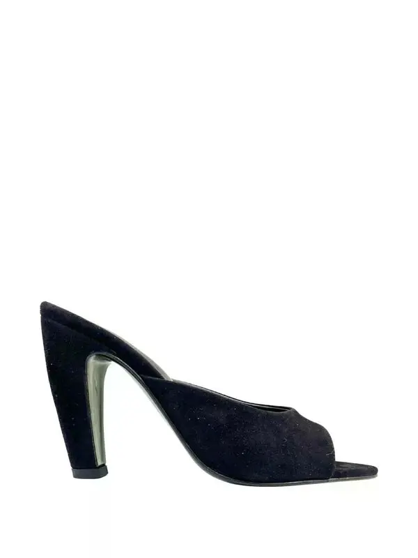 GIABORGHINI Edmonde Suede Peep-toe Sandals - Black