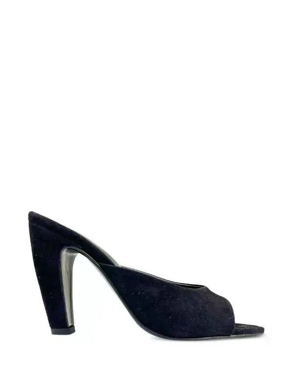 GIABORGHINI Edmonde Suede Peep-toe Sandals - Black