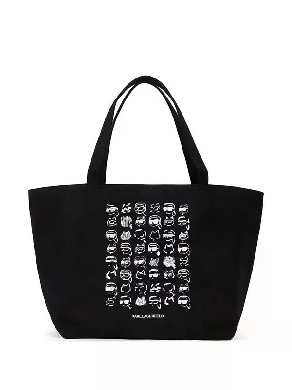 Karl Lagerfeld Graphic-print Canvas Tote - Black