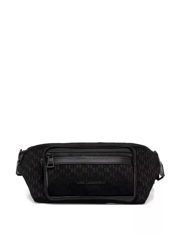 Karl Lagerfeld Monogram Belt Bag - Black