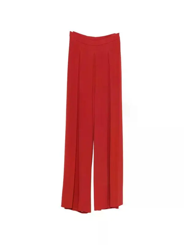 Max Mara Pleated Palazzo Pants - Red