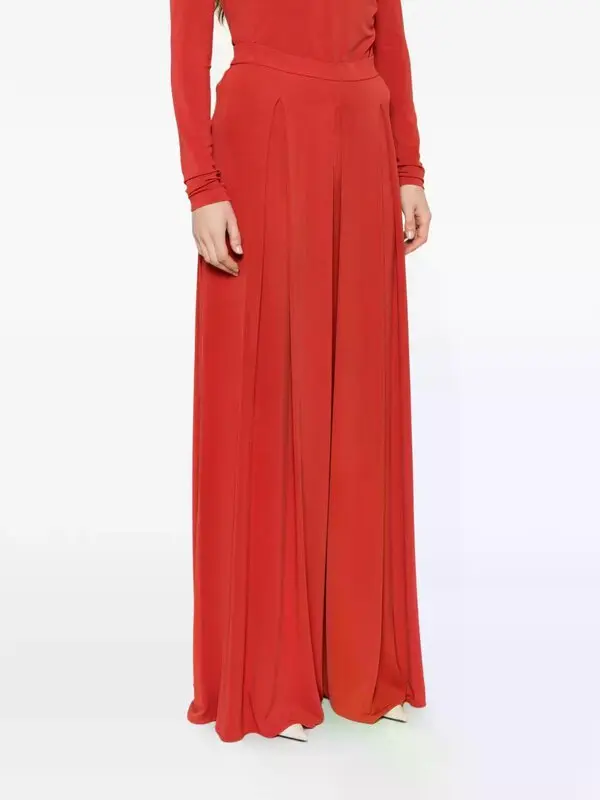 Max Mara Pleated Palazzo Pants - Red