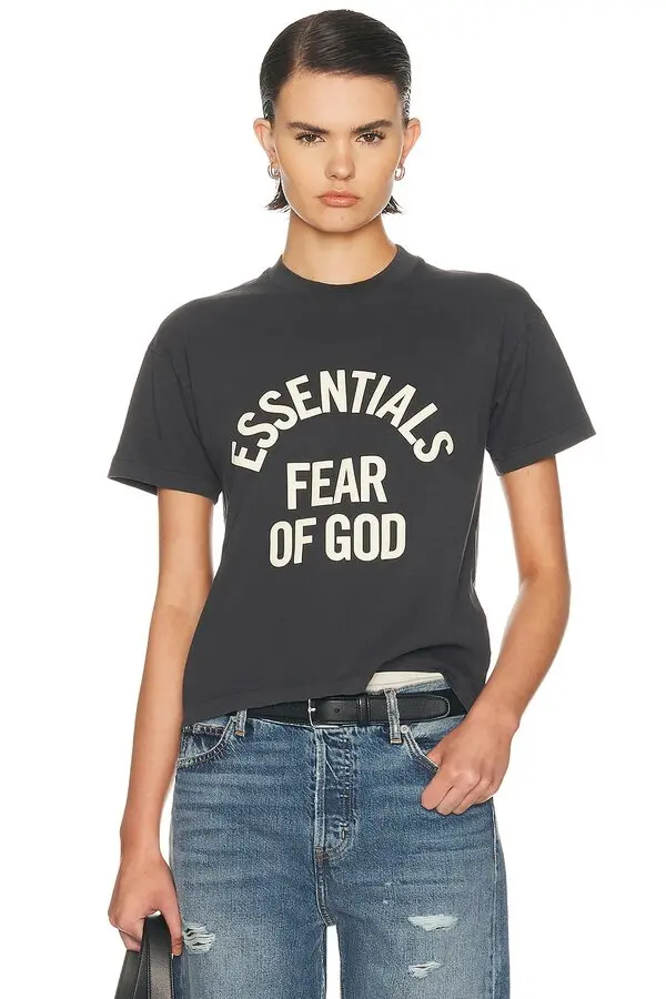 Fear Of God Cotton Jersey Short Sleeve Tee - Faded Black