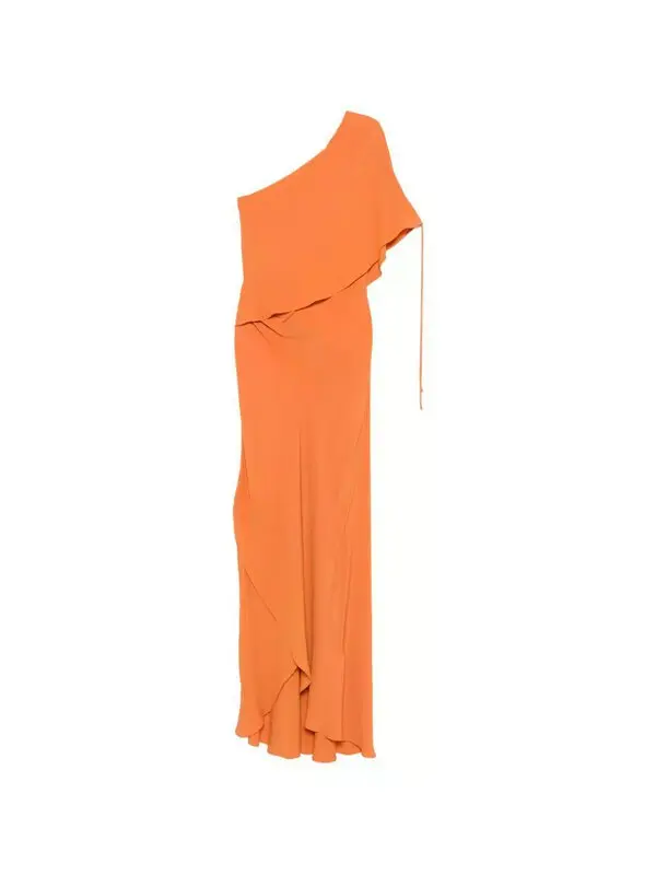 SEMICOUTURE One-shoulder Maxi Dress - Orange