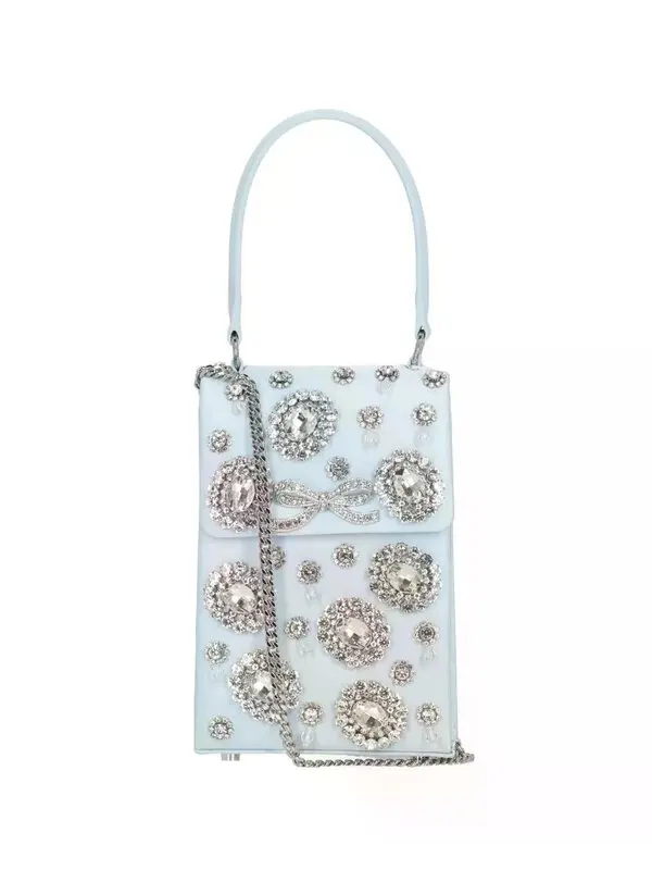 SELF-PORTRAIT Crystal-embellished Clutch - Blue