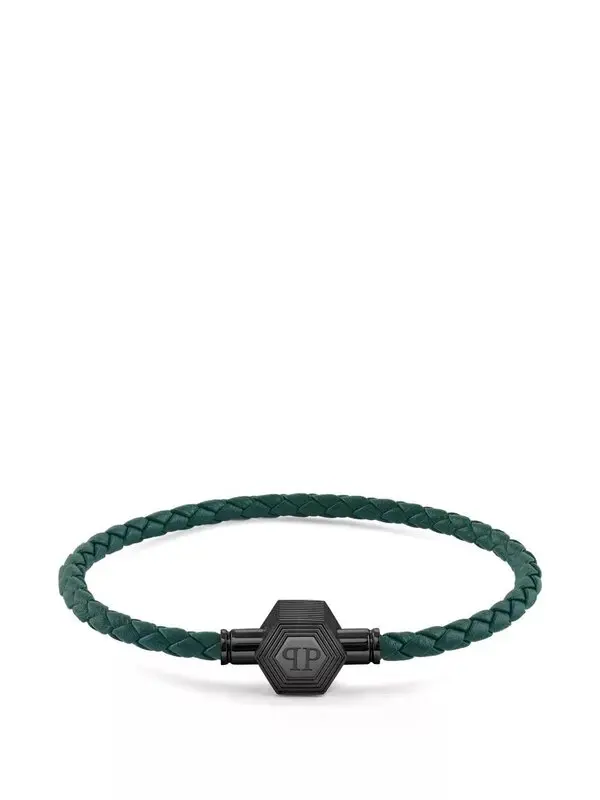 Philipp Plein Enigma Braided Bracelet - Green