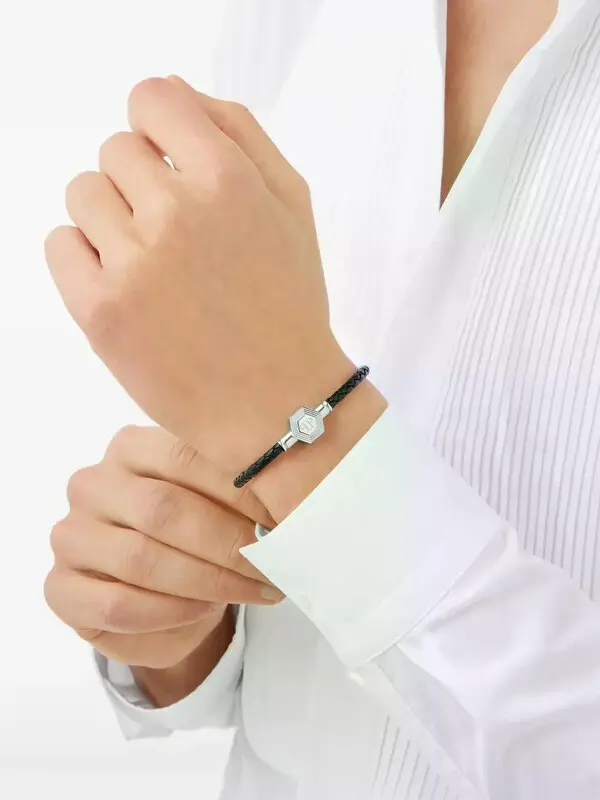 Philipp Plein Enigma Braided Bracelet - Silver