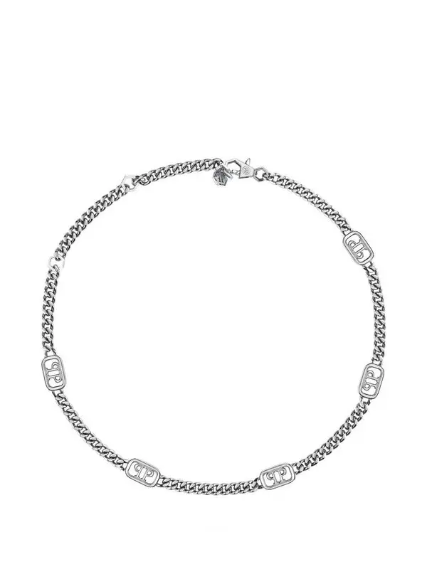 Philipp Plein Lettering Logo-chain Necklace - Silver