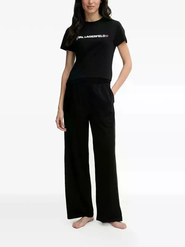 Karl Lagerfeld Logo Print Pajama Set - Black