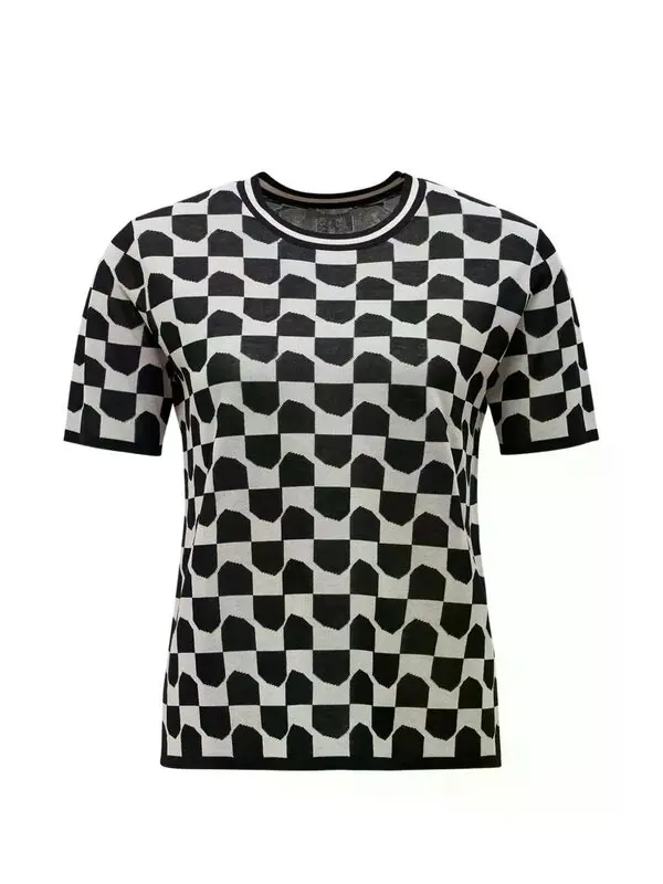Max Mara Geometric-pattern Cotton Top - Black