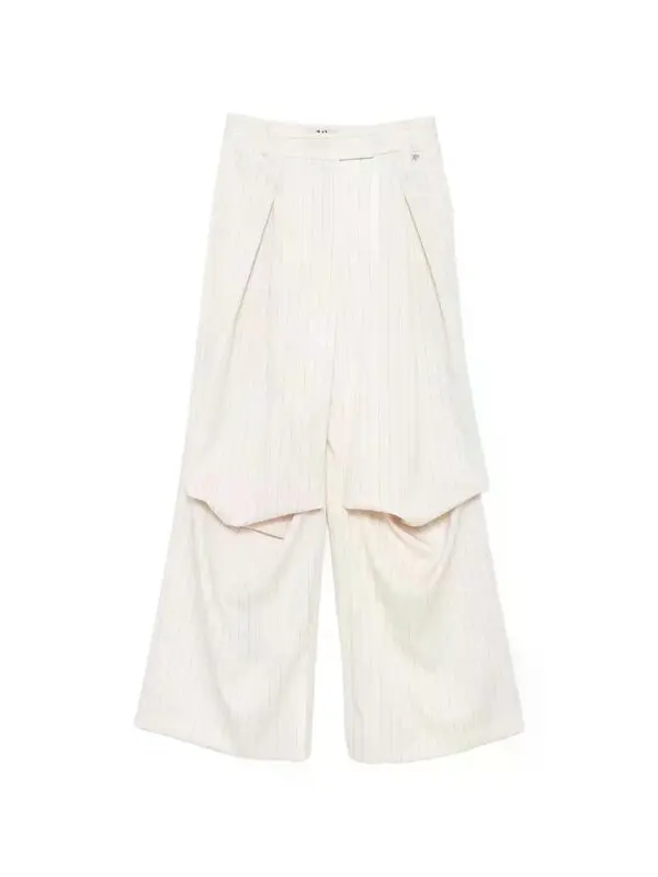 ANIYE BY Pinstriped Wide Leg Trousers - Neutrals