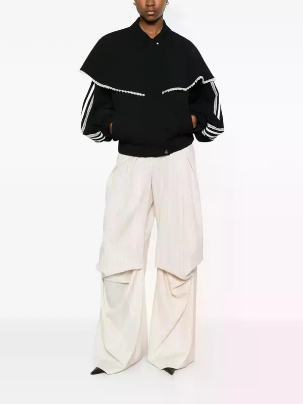 ANIYE BY Pinstriped Wide Leg Trousers - Neutrals