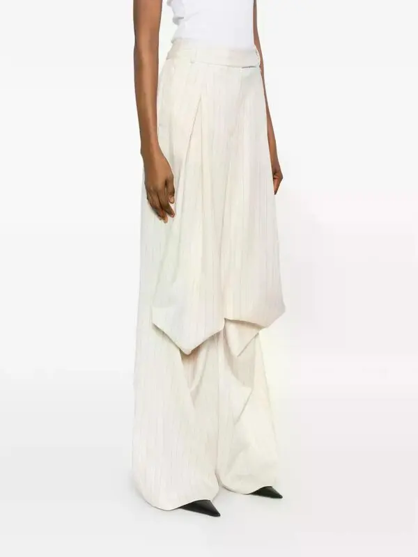 ANIYE BY Pinstriped Wide Leg Trousers - Neutrals