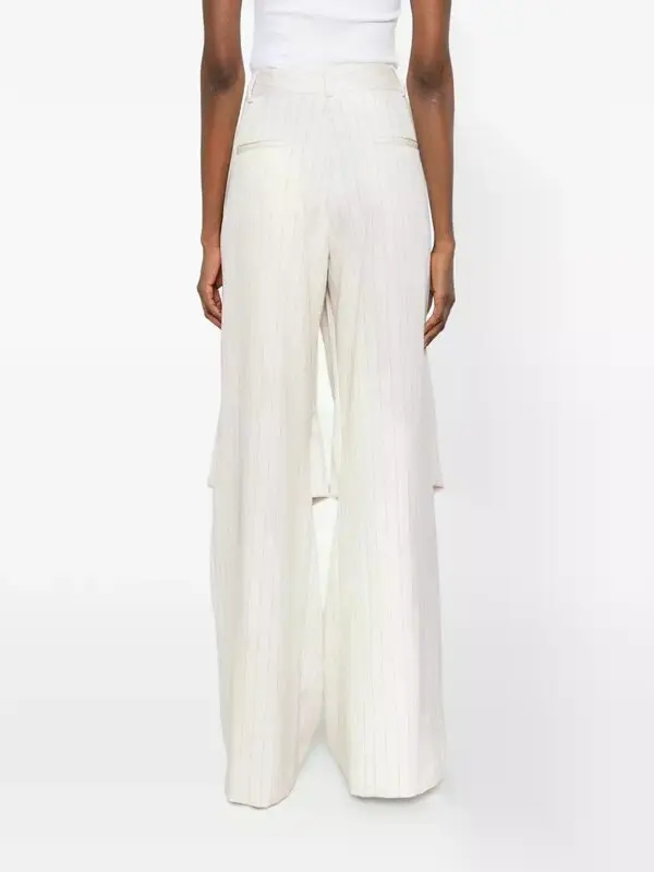 ANIYE BY Pinstriped Wide Leg Trousers - Neutrals