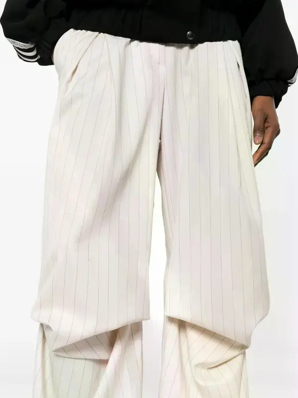 ANIYE BY Pinstriped Wide Leg Trousers - Neutrals