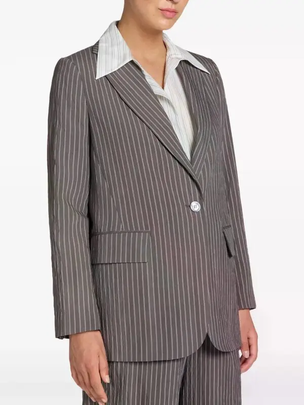 ELENA MIRÒ Pinstripe Crinkled Blazer