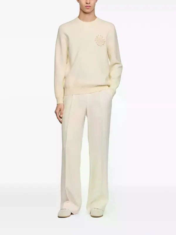 Sandro Crochet Flower Knit Sweatshirt
