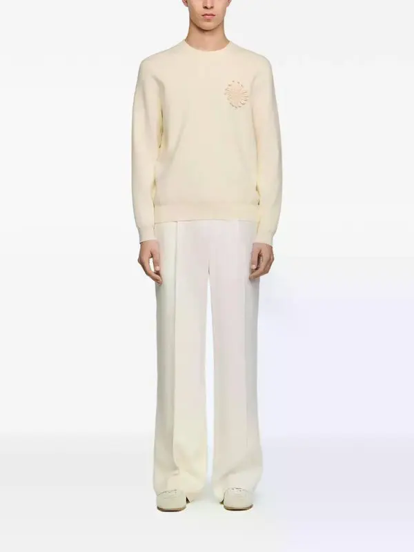 Sandro Crochet Flower Knit Sweatshirt