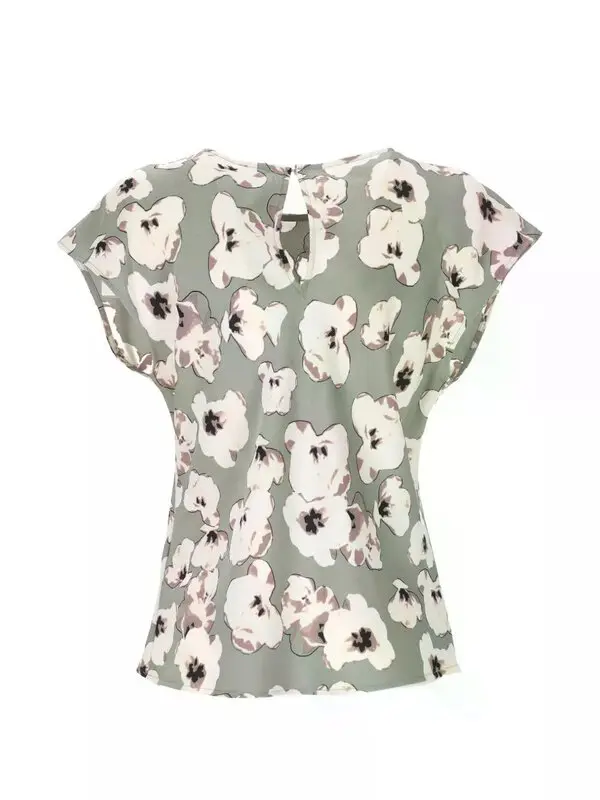 Calvin Klein Floral-print Cap-sleeve Top