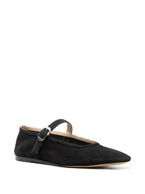 Le Monde Beryl Buckle Ballet Flats - Black