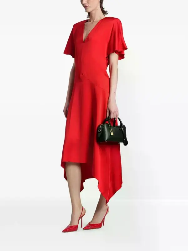 Stella McCartney V-neck Asymmetric Dress - Red