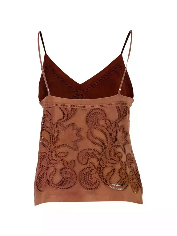 ERMANNO FIRENZE Lace Cutout V-neck Top