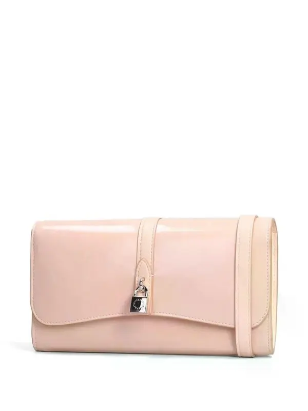 Stella McCartney Padlock-detail Clutch - Neutrals